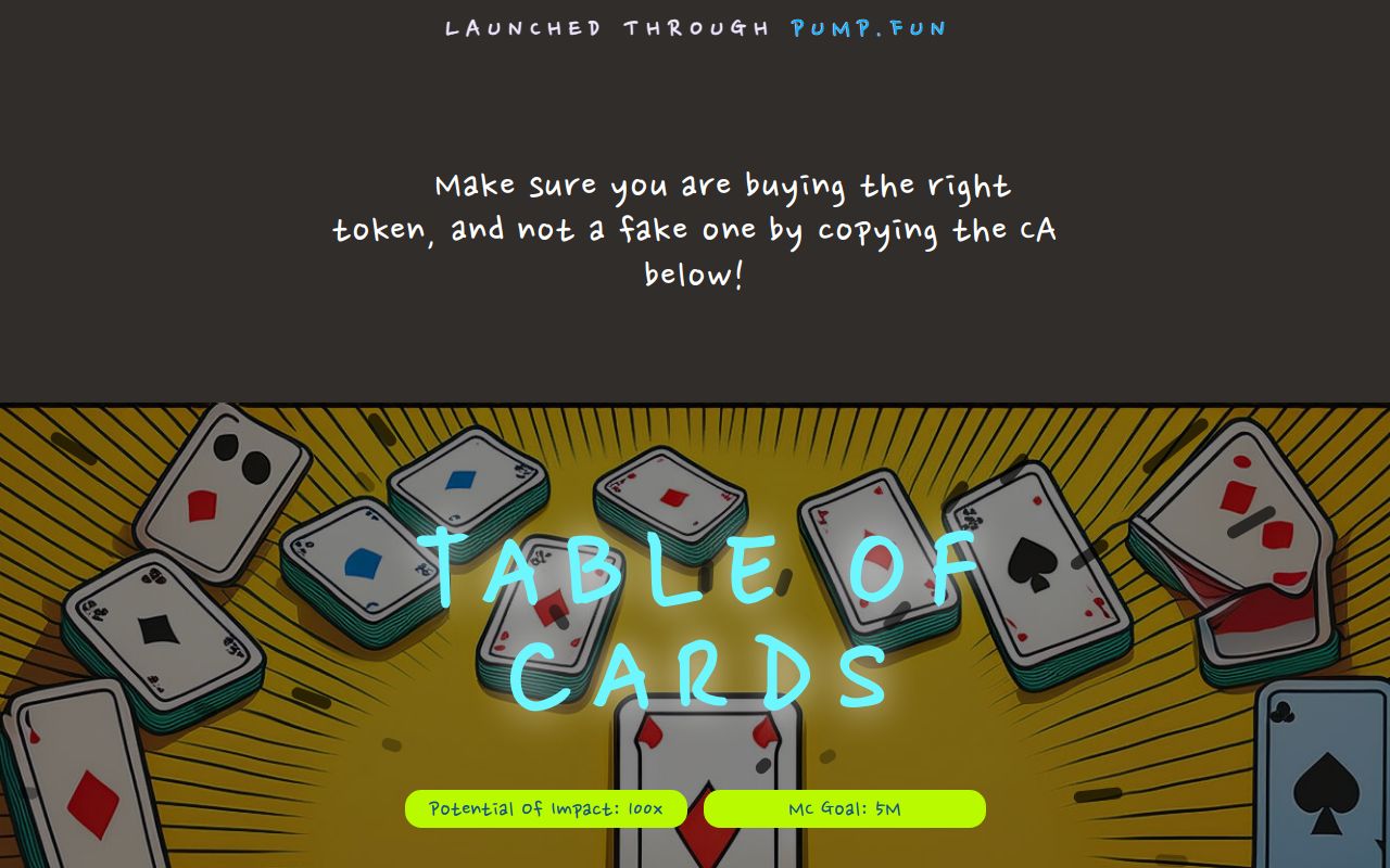 Table of Cards